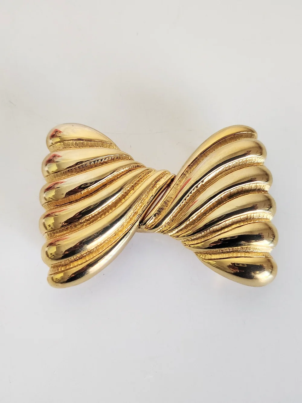 Accessories | Vintage Gold Tone Shell Belt Buckle Sculpted Ribbed ...